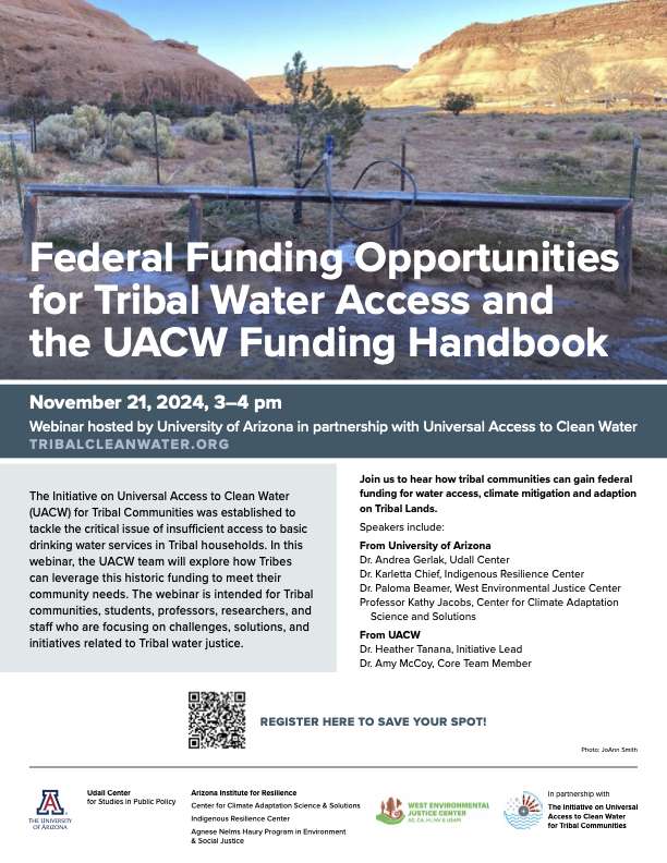 Webinar on Federal Funding Opportunities for Tribal Water Access and ...